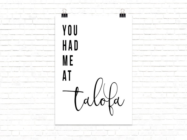 Samoa You Had Me at Talofa hello Quote Digital Print - Etsy Australia