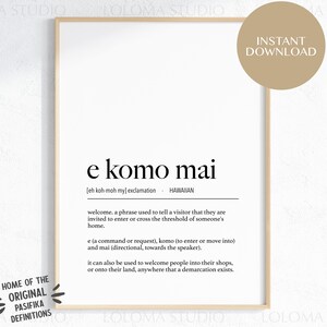 Hawaii E Komo Mai (welcome) Definition Digital Print / Polynesian ...