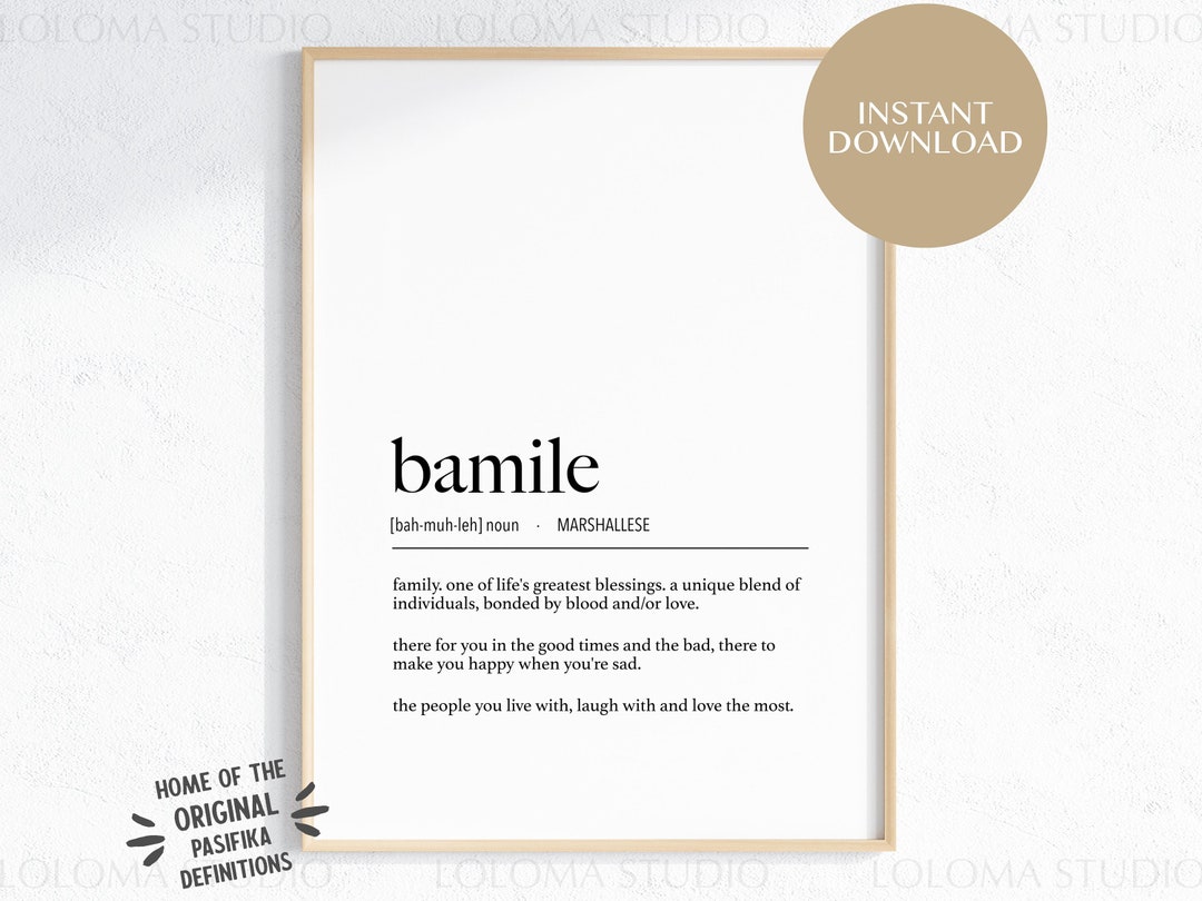 Marshall Islands Bamile (family) Definition Digital Print / Family ...