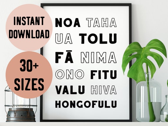Digital Tongan Number Words Print // Count to 10 Learn | Etsy