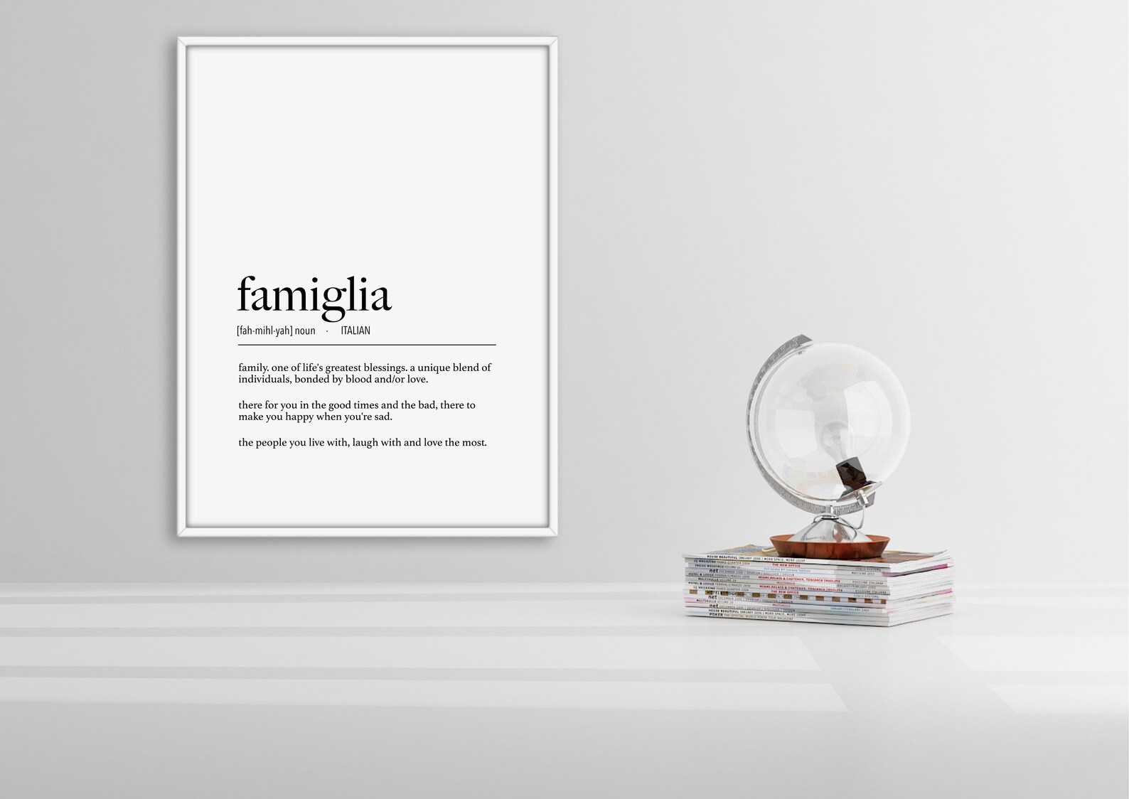 Italian Famiglia (family) Definition Digital Print / Italian Print ...