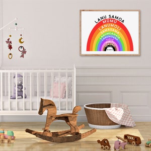 Samoa Language Rainbow Colours Digital Print - Lanu Samoa - Nursery ...