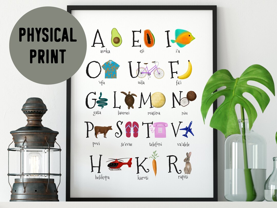 Samoa Language Illustrated Alphabet Physical Print - Etsy