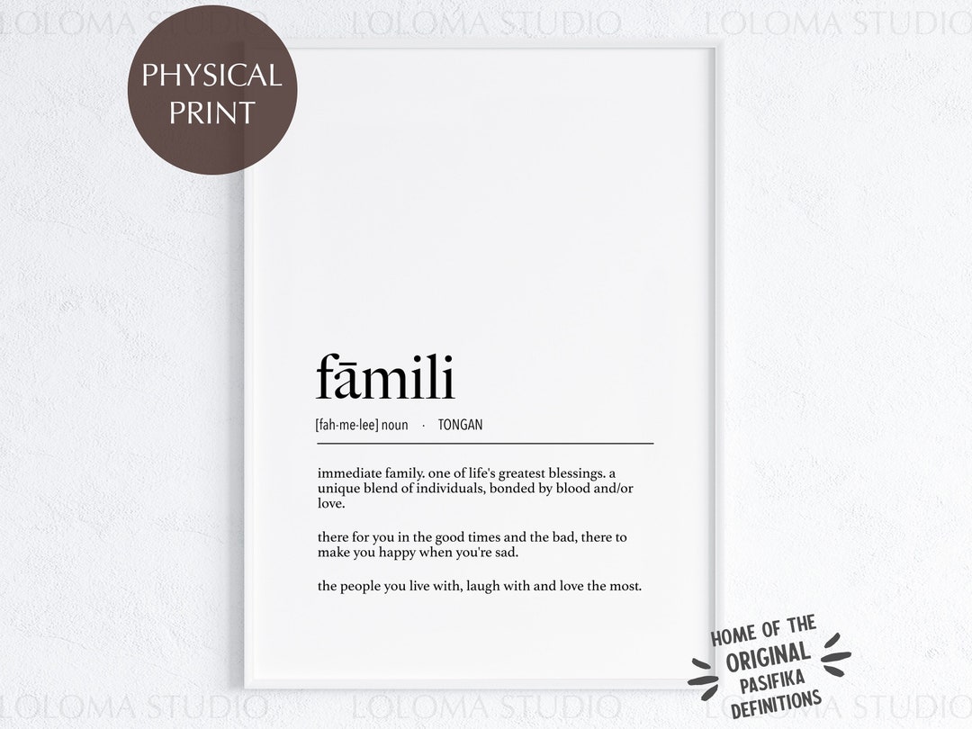 Tonga Fāmili (immediate Family) Definition Physical Print - Etsy