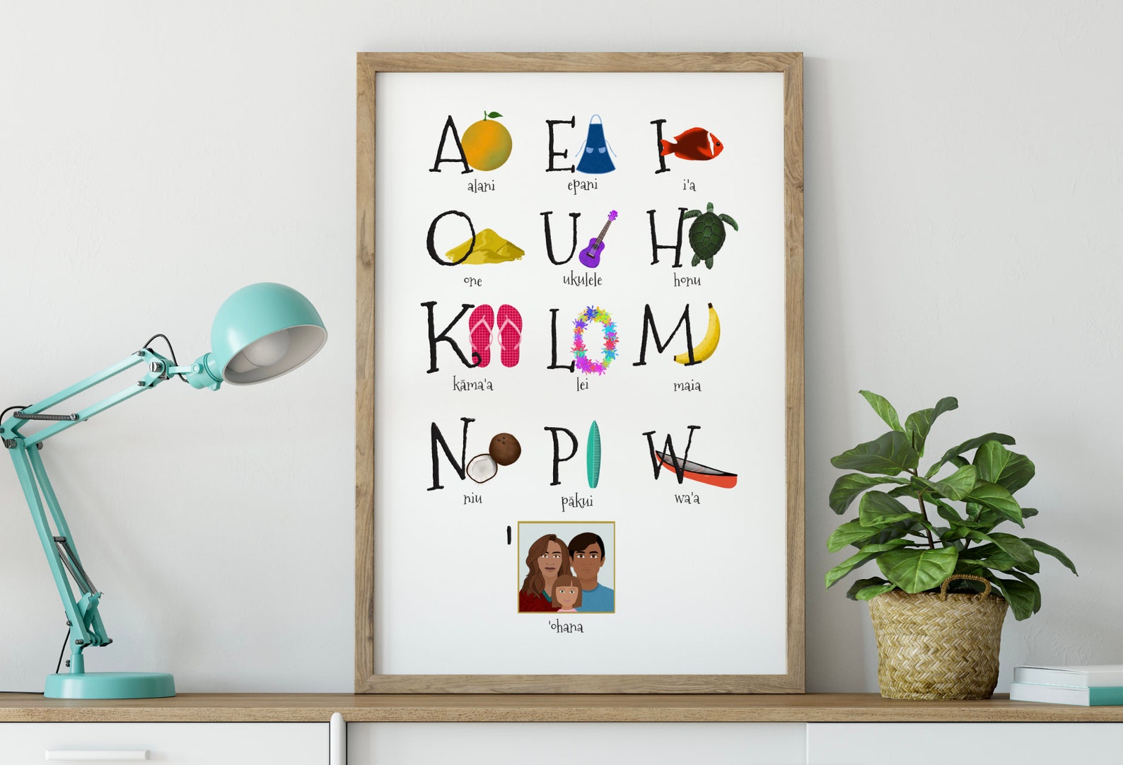 Hawaii Language Illustrated Alphabet Digital Print | Etsy