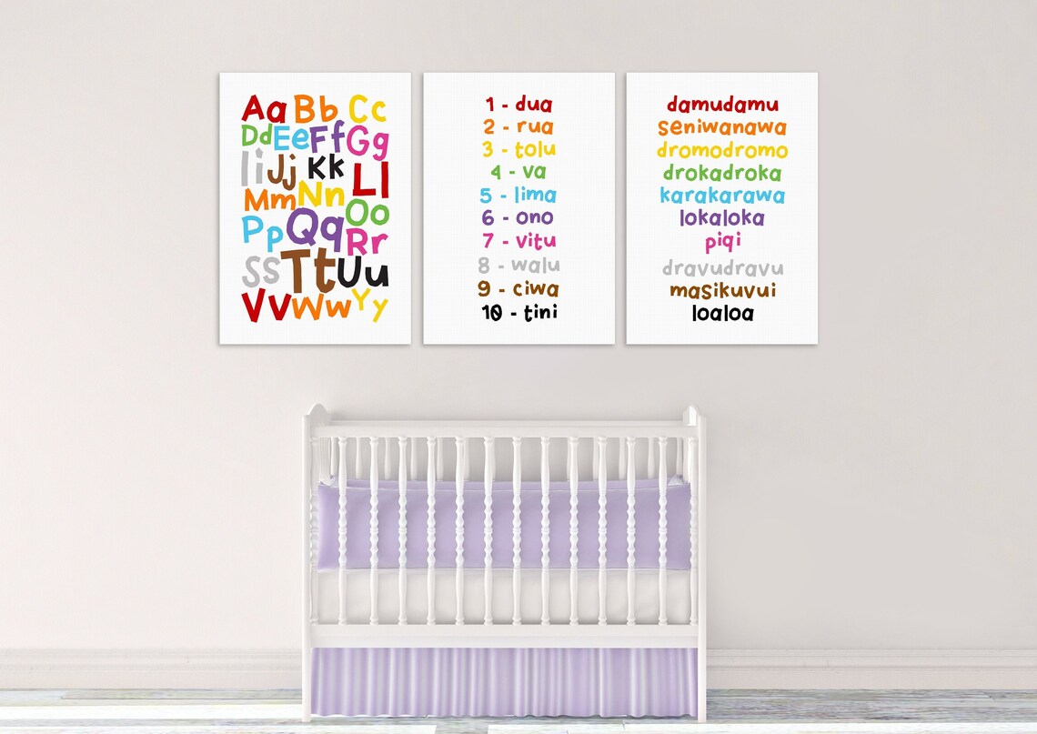 Digital Fiji Language Rainbow Alphabet Numbers and Colours - Etsy