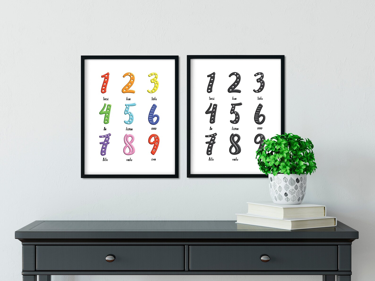 Samoa Language Numbers 1-9 Digital Print | Etsy