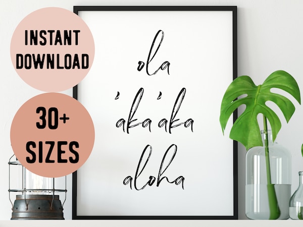 Aloha Poster I Printable Poster HD I INSTANT DOWNLOAD I Hawaiian Poem I ...
