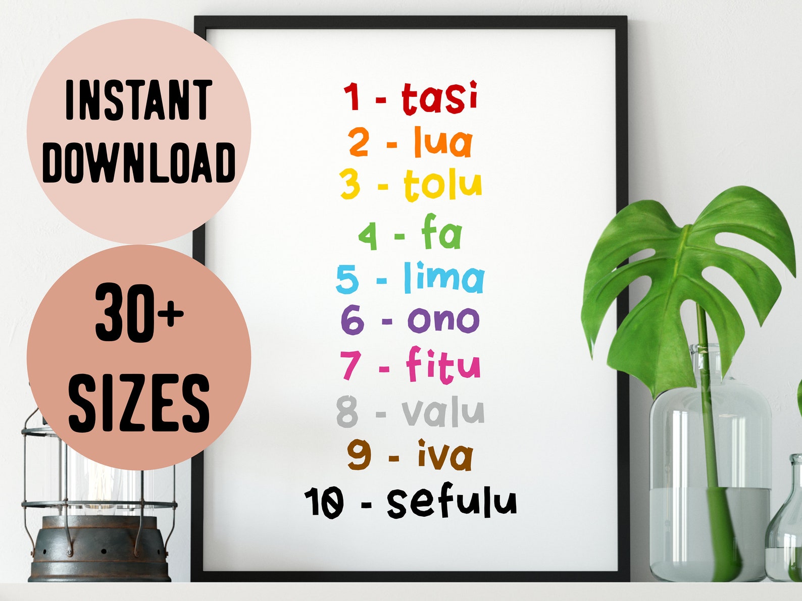 Samoa Language Rainbow Alphabet, Numbers and Colours (set of 3) Digital ...