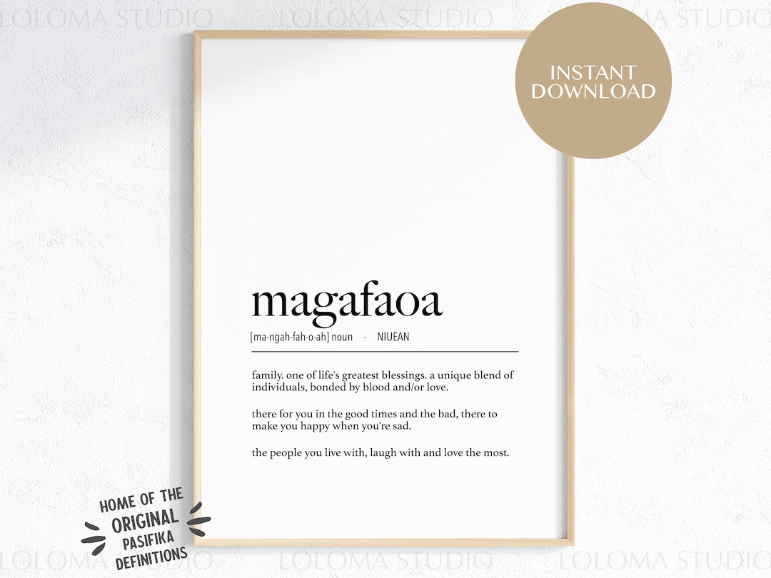 Niue Magafaoa (family) Definition Digital Print / Niuean Language ...