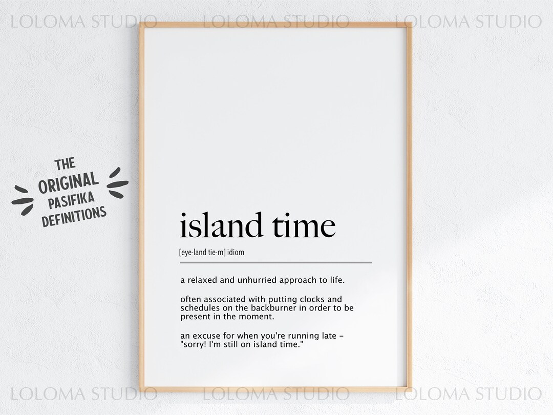Island Time Definition Digital Print, South Pacific, Polynesia ...