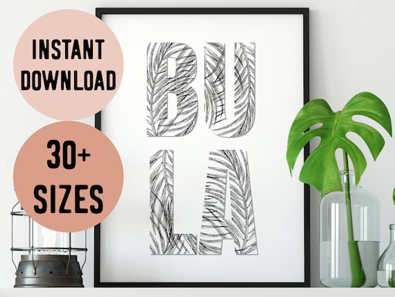 Fiji Bula Tropical Palm Digital Print | Etsy