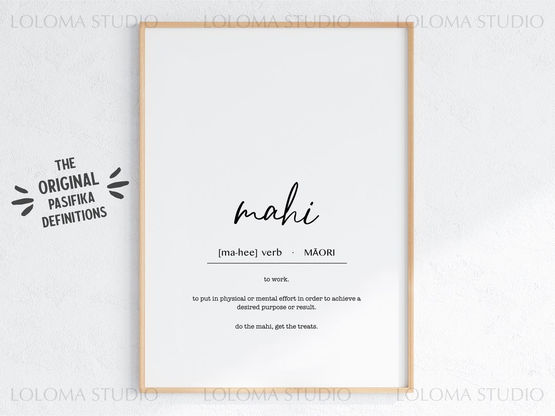 New Zealand Maori Mahi (work) Definition Digital Print - Etsy