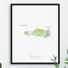 Rotuma Map Districts Portrait/ Labelled Watercolour / Digital or ...