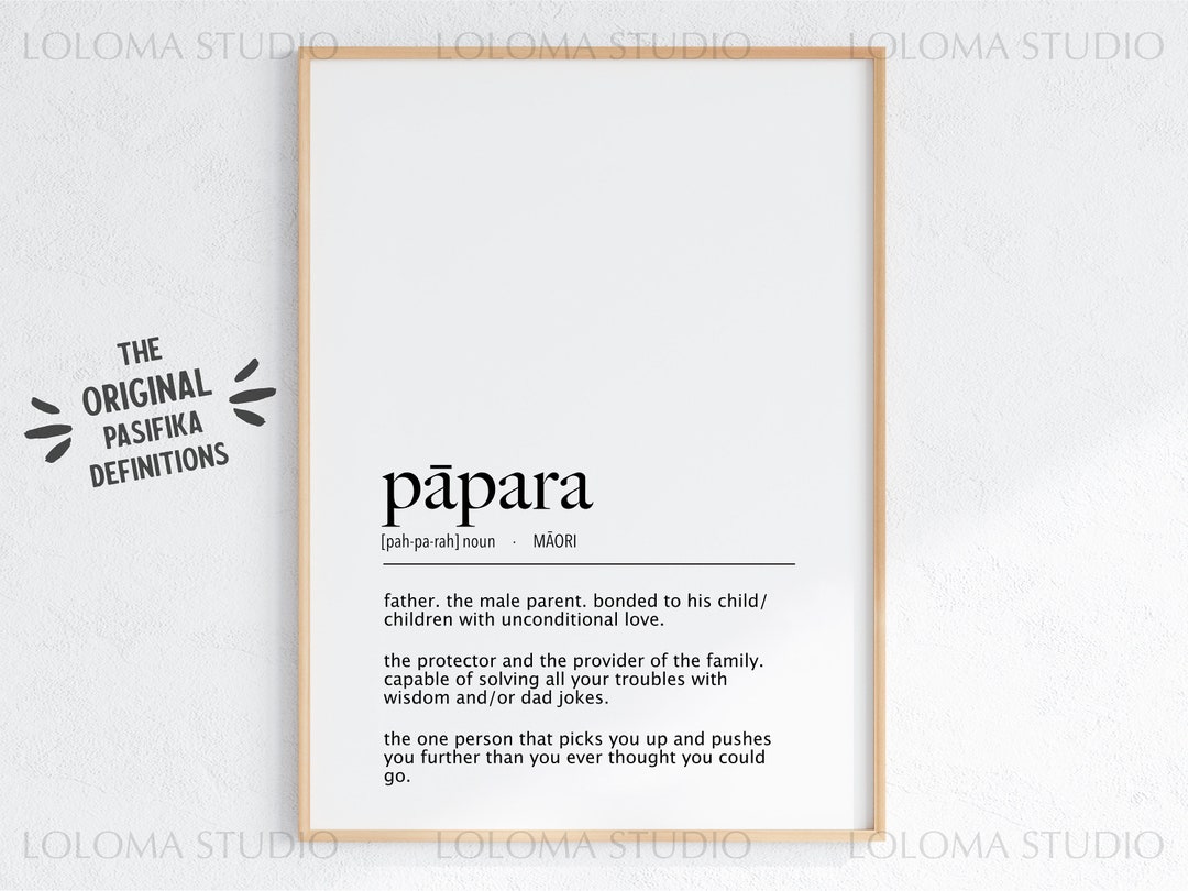 New Zealand Maori Pāpara father Definition Digital Print - Etsy