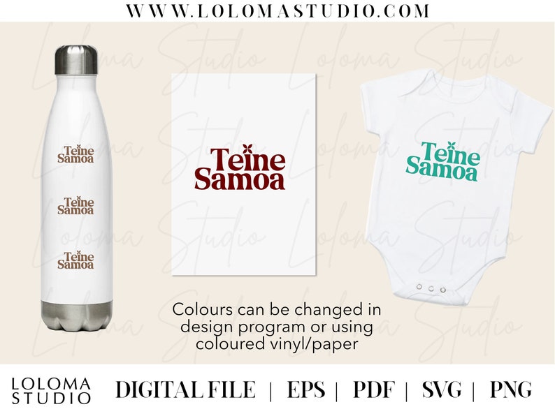 Teine Samoa samoan Girl SVG Design SVG Cut File - Etsy