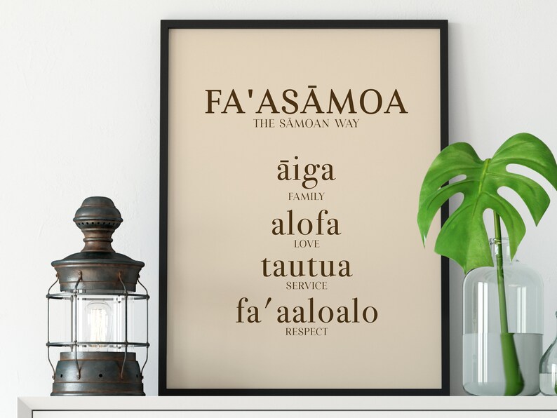 Fa'asamoa the Samoan Way (family, Love, Service, Respect) Natural ...