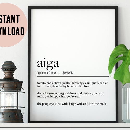 Samoa Aiga family Definition Digital Print - Etsy