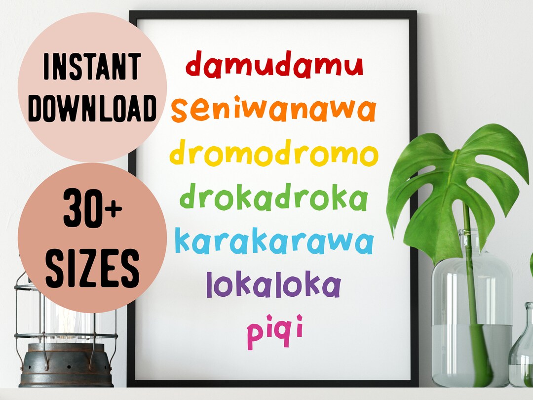 Fiji Colours Digital Print // Fijian Language - Fiji Learning Poster ...