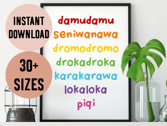 Fiji Colours Digital Print // Fijian Language Fiji Learning - Etsy UK