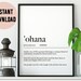 Hawaii 'ohana (family) Definition Digital Print / Ohana Means Family ...