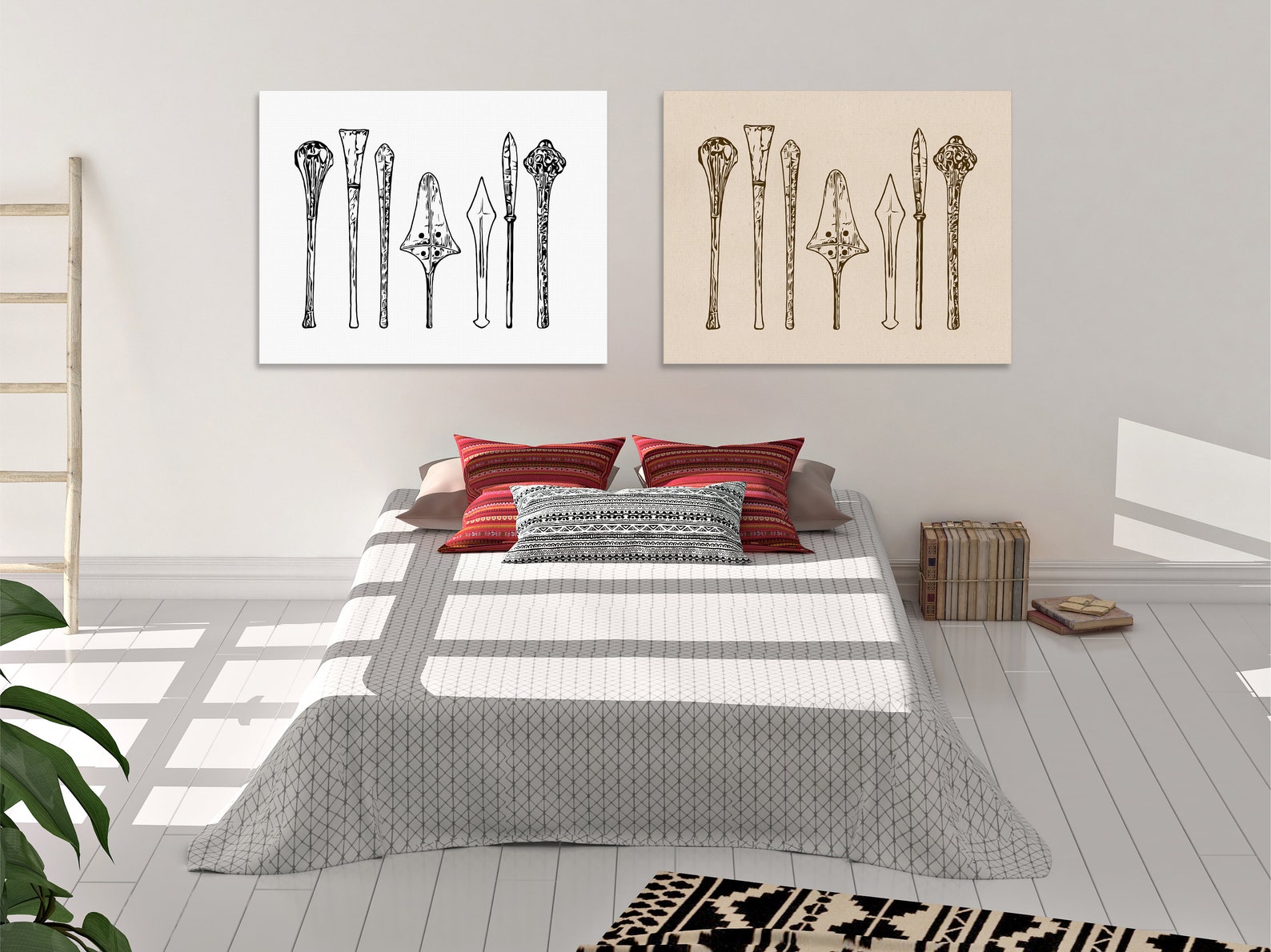 Tongan War Clubs Monochrome Print | Traditional Weapons, Tongan Culture ...