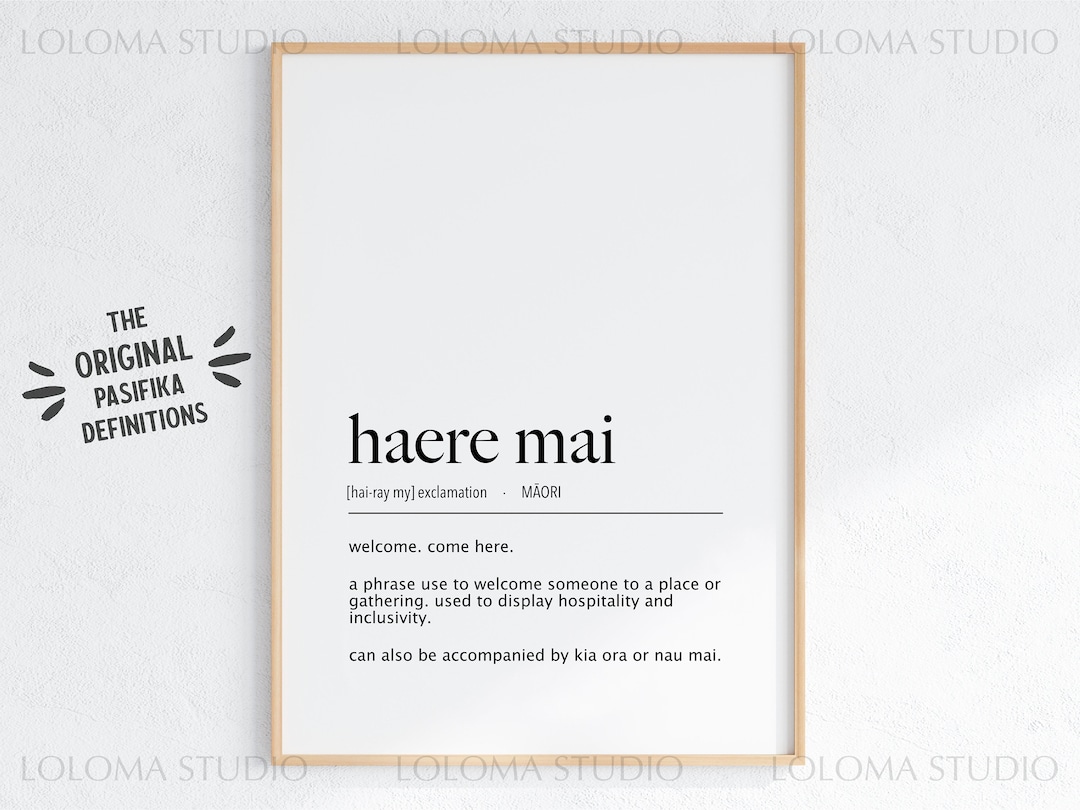 Haere Mai welcome Definition Digital Print Te Reo Maori - Etsy
