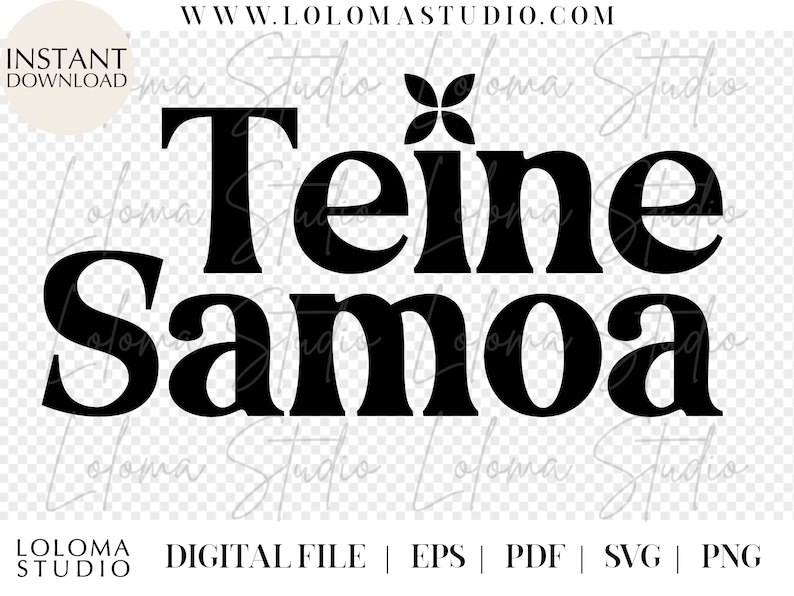 Teine Samoa samoan Girl SVG Design SVG Cut File - Etsy