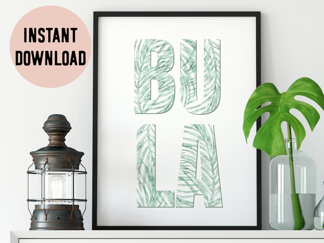 Fiji Bula Green Tropical Palm Digital Print - Etsy