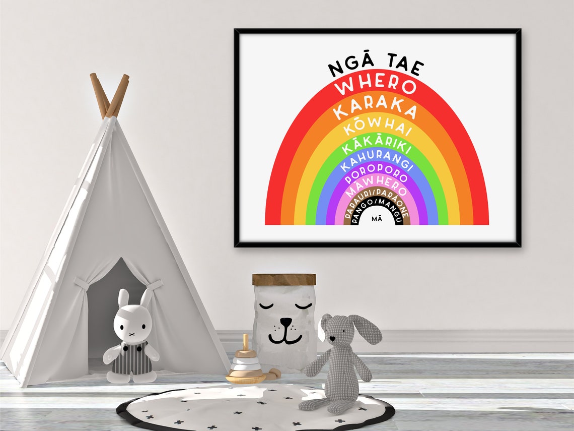 Maori Language Rainbow Colours Digital Print - Te Reo Māori - Nursery ...
