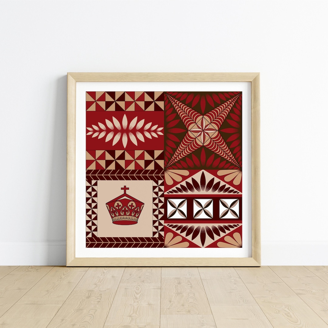 Tonga Ngatu Pattern Digital Print / Tongan Art / Polynesian Decor ...