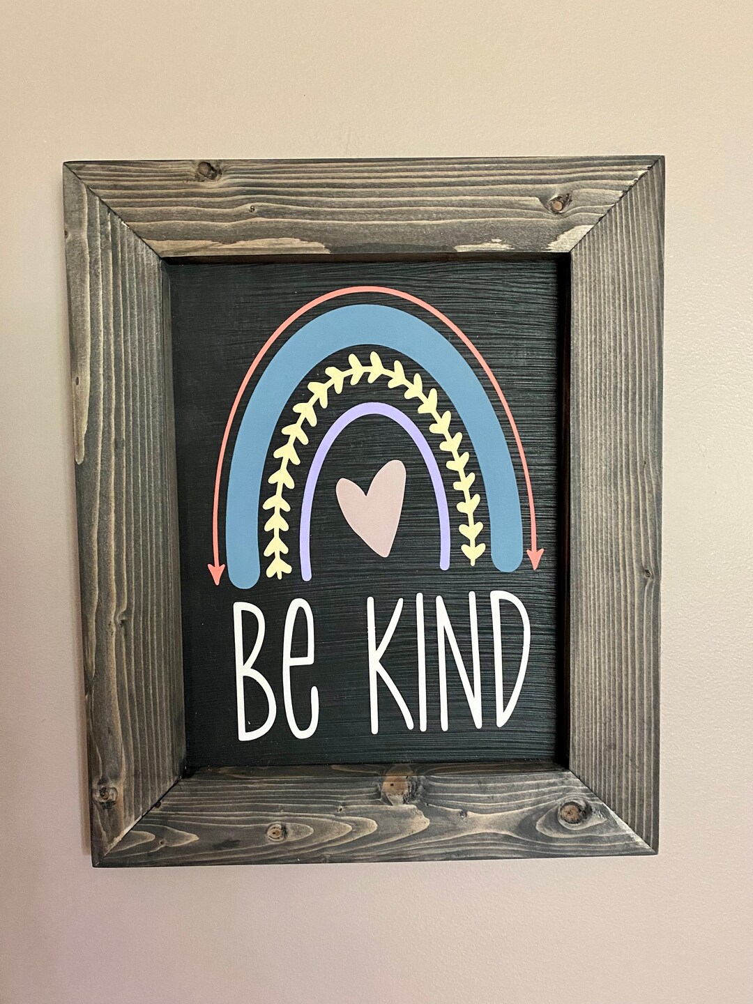 Wood Framed Handmade Be Kind Farmhouse Painted Sign - Etsy