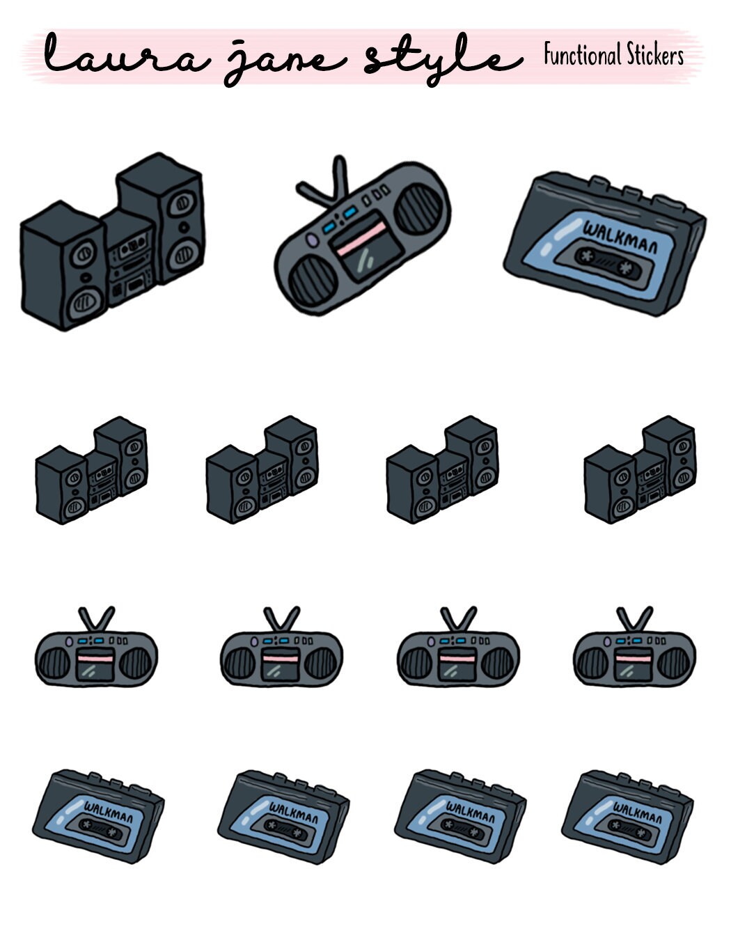 Party & Gifting SALE 100 RADIO clipart colorful radio stickers podcast ...