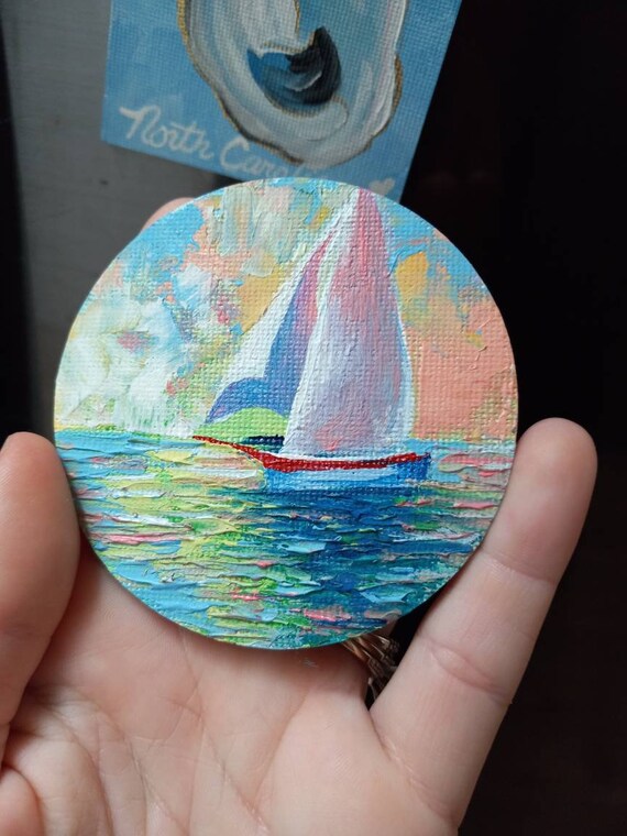 Coastal textured painted magnet Art & Collectibles Painting etna.com.pe