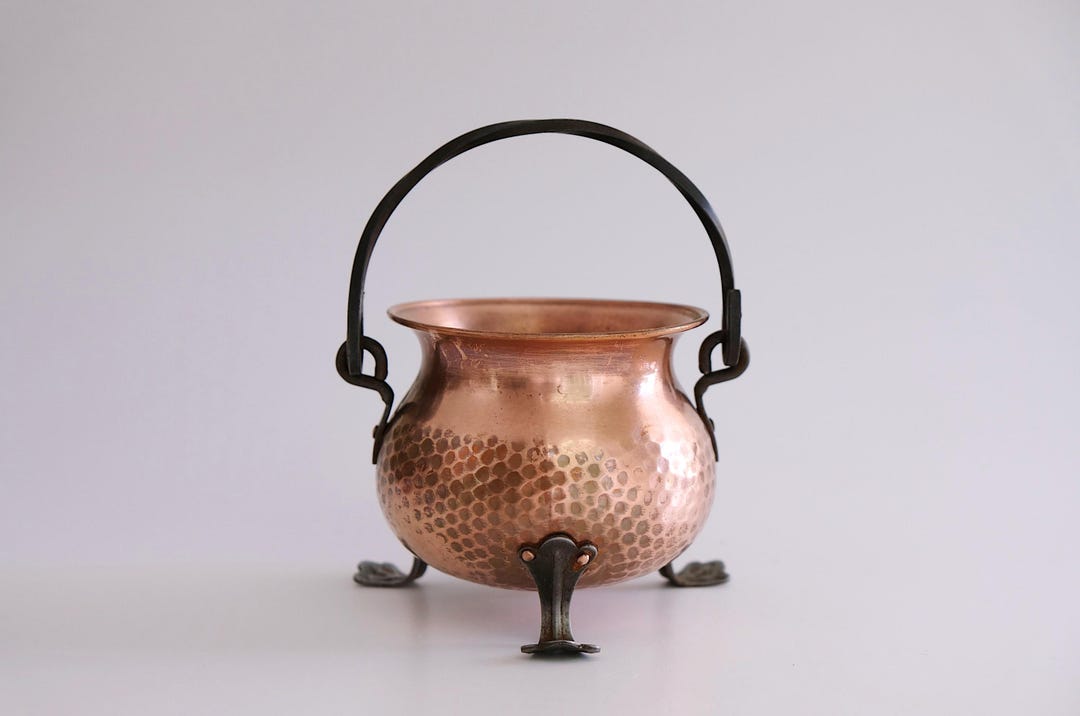 Vintage Copper Witches Cauldron Flowerpot Planter Ebtenfuß Tripod ...