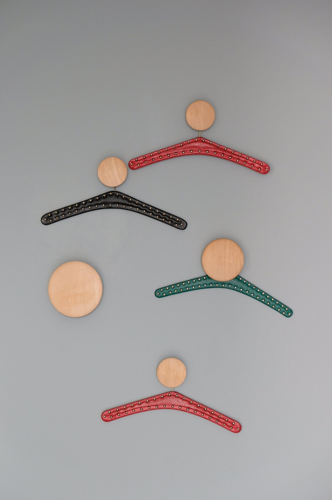 Set of 4 Vintage Mid Century Hangers Wardrobe Hangers Rivet Hangers ...