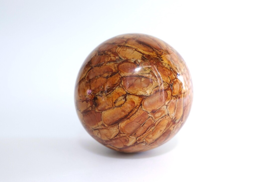 Vintage Acrylic and Wood Bark Ball Mid Century Modern Design Mcm ...