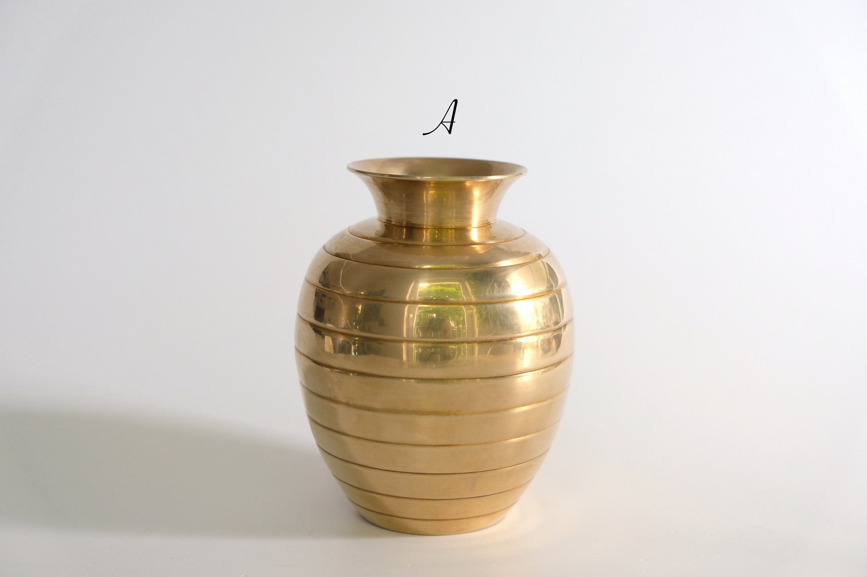 Vintage Mid Century Modern Design Messing Vase massiv | Etsy