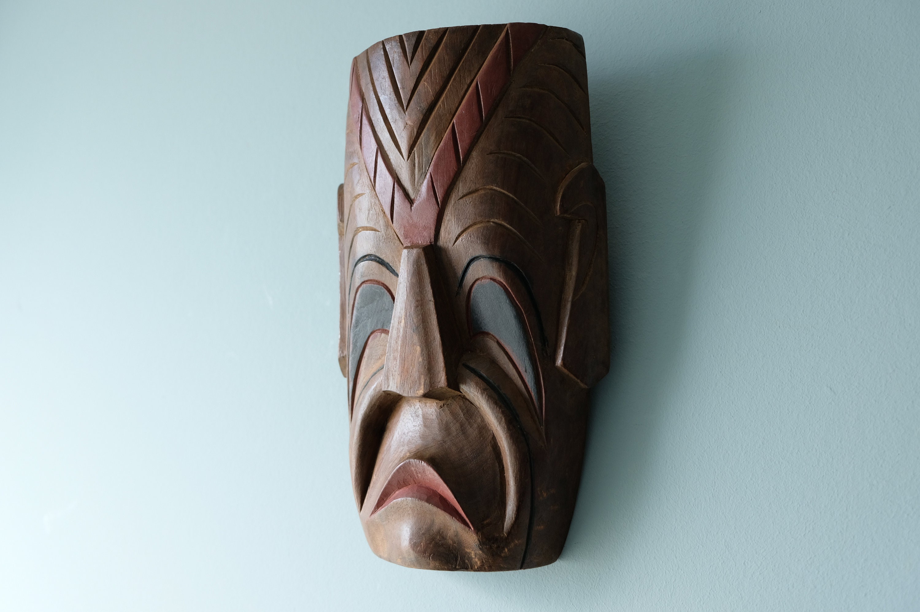 Vintage Mask Wooden Mask Face Wall Decoration Art Object Stylized Wood ...