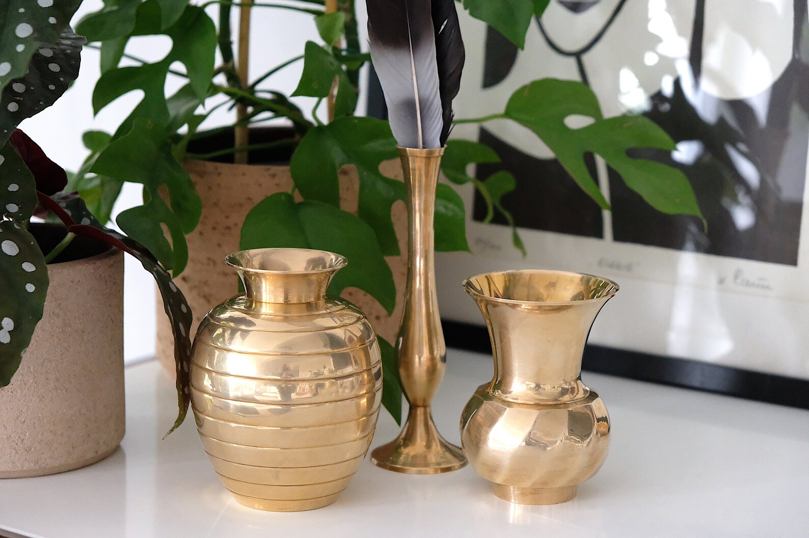 Vintage Mid Century Modern Design Messing Vase massiv | Etsy