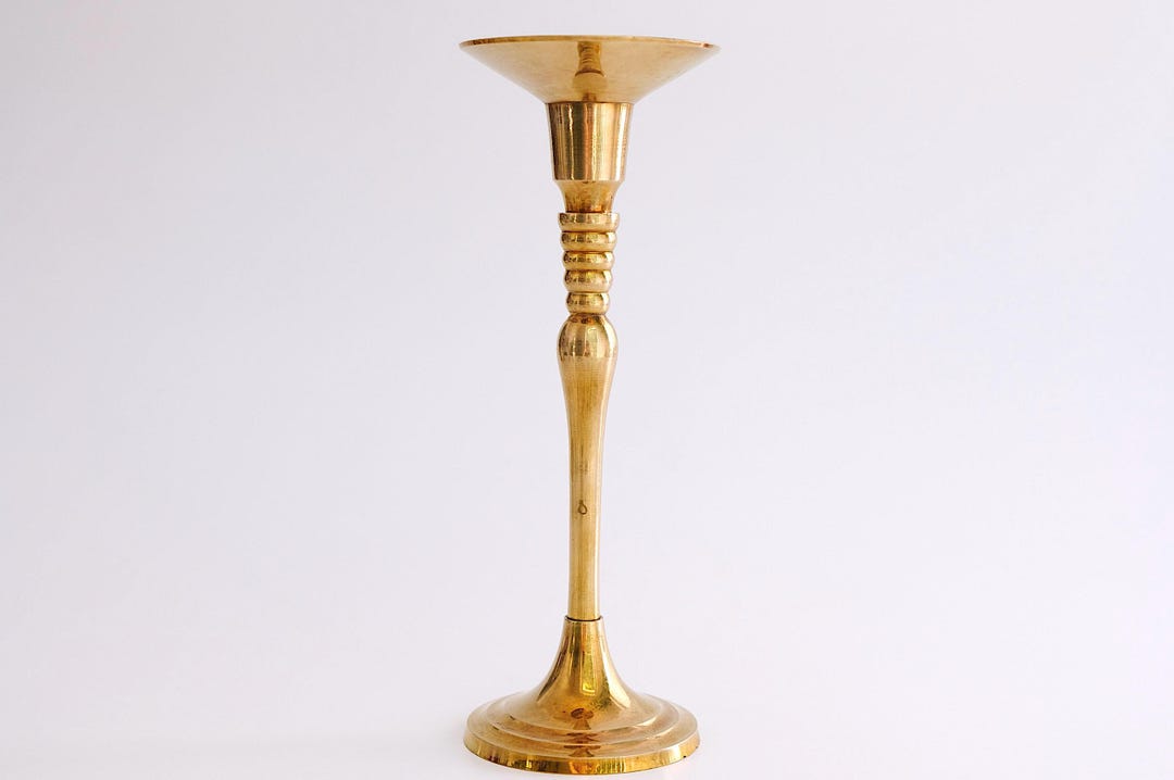 Art Deco 90s Revival Solid Brass Candlestick Large & Heavy! Candlestick ...