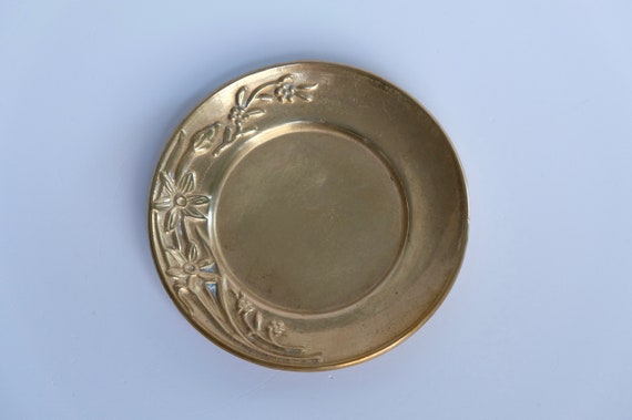Wunderhübscher Messing Mini Plate Flowers antique bow… - Gem