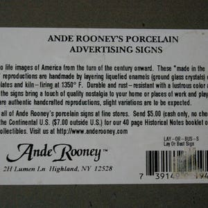Vintage Ande Rooney Porcelain Enamel Sign lay or Bust Industrial Loft ...