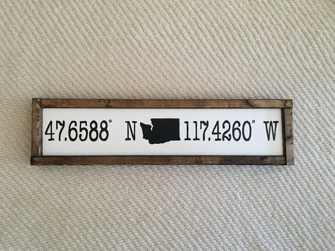 Customizable Coordinates Location Sign - Etsy