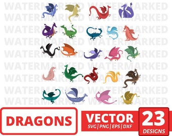 Flying Dragons Svg - Etsy