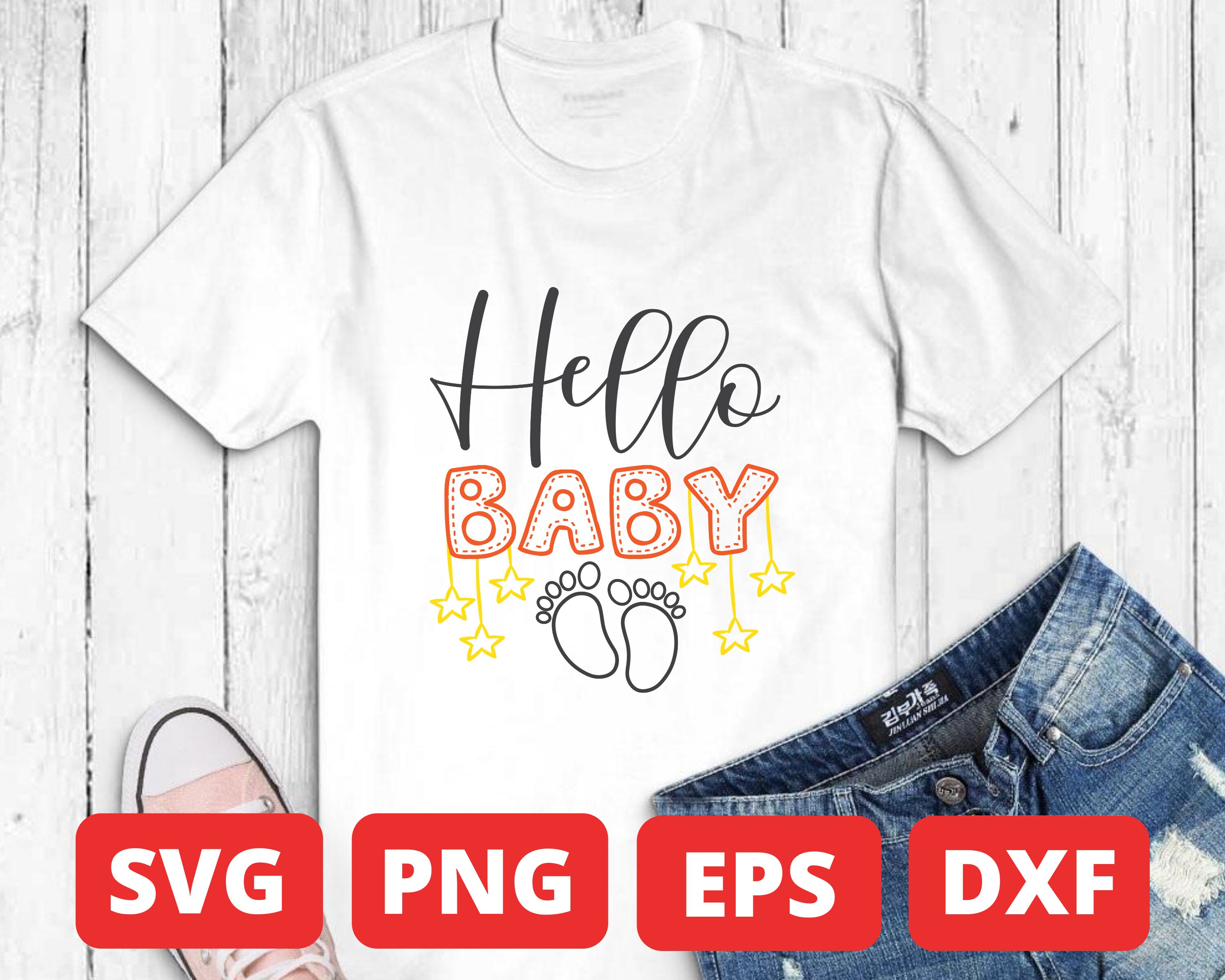 Hello Baby SVG Cut File Child Svg Mom Instant Download | Etsy