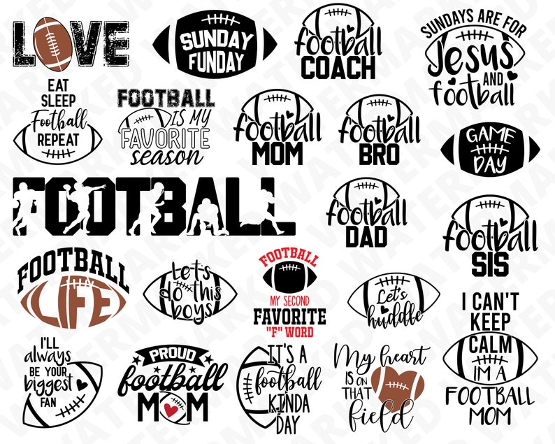 22 FOOTBALL SVG BUNDLE Football Player Svg American | Etsy