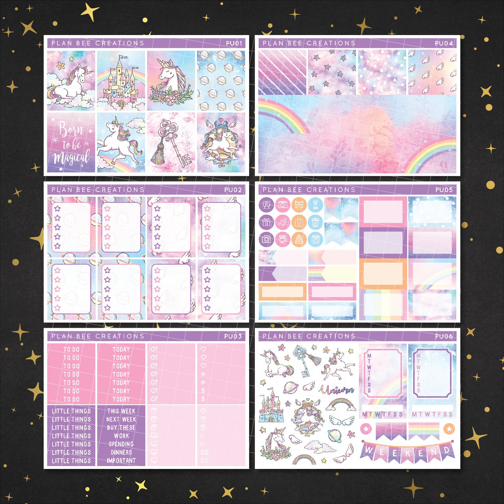 Unicorn Dream // bliss Kit Weekly Planner Sticker Kit for Standard 1.5 ...