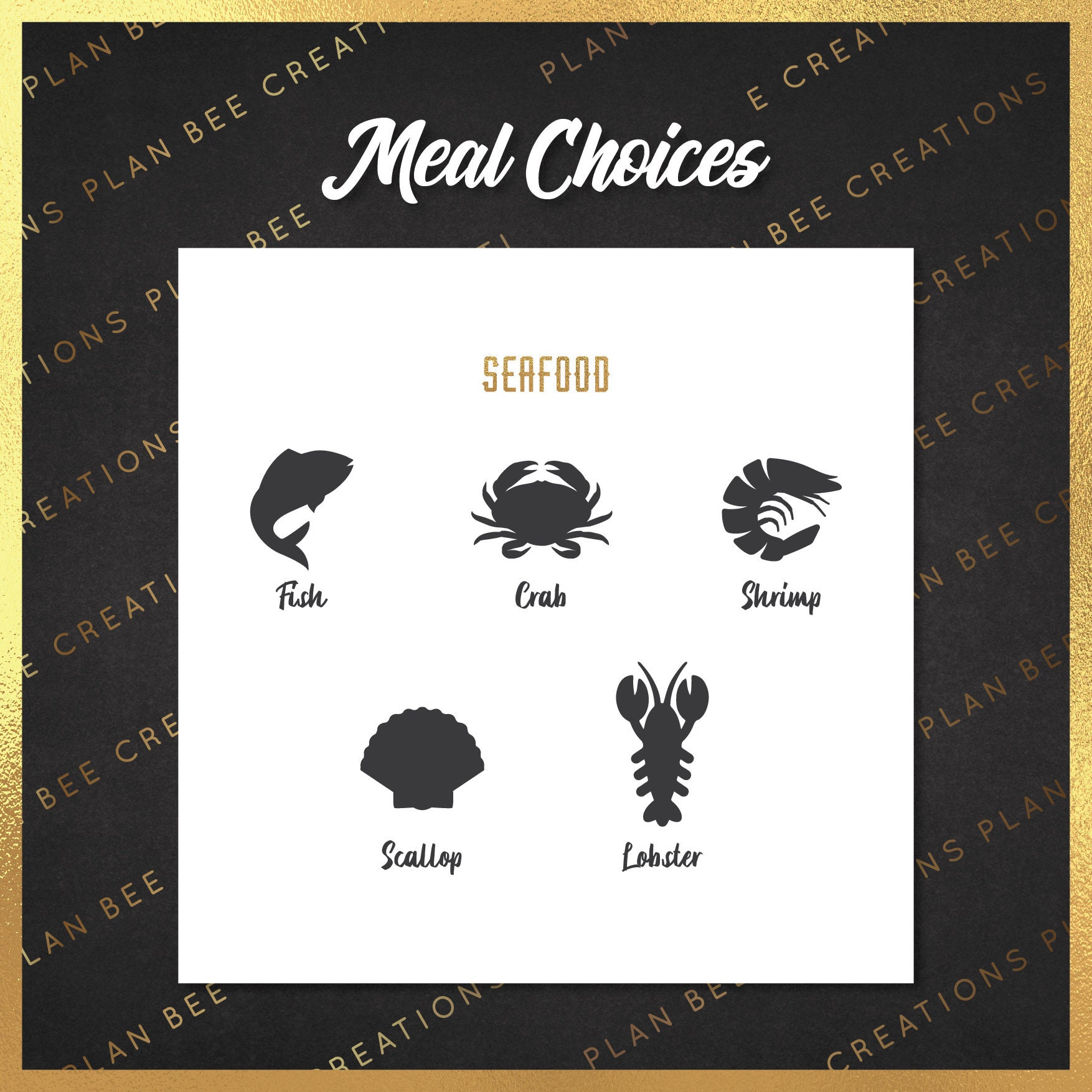 VINYL Wedding Meal Stickers, Set of 20, Place Card Stickers, Menu ...