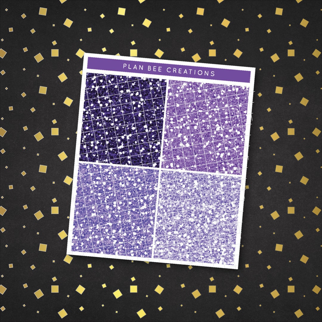 Royal Purple Color Palette Glitter Header Stickers Colour Club ...